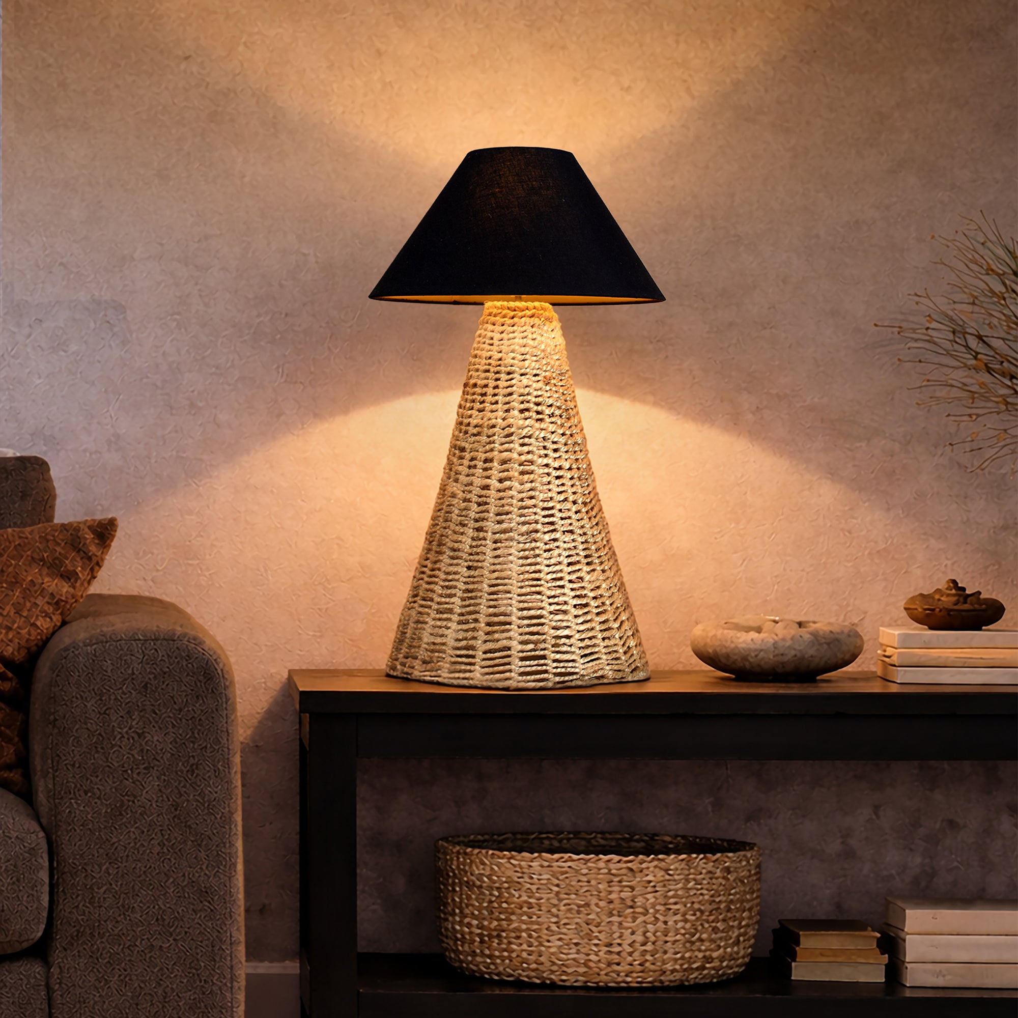 FELIX TABLE LAMP - NATURAL - HAND MADE - JUTE – The Rug Republic