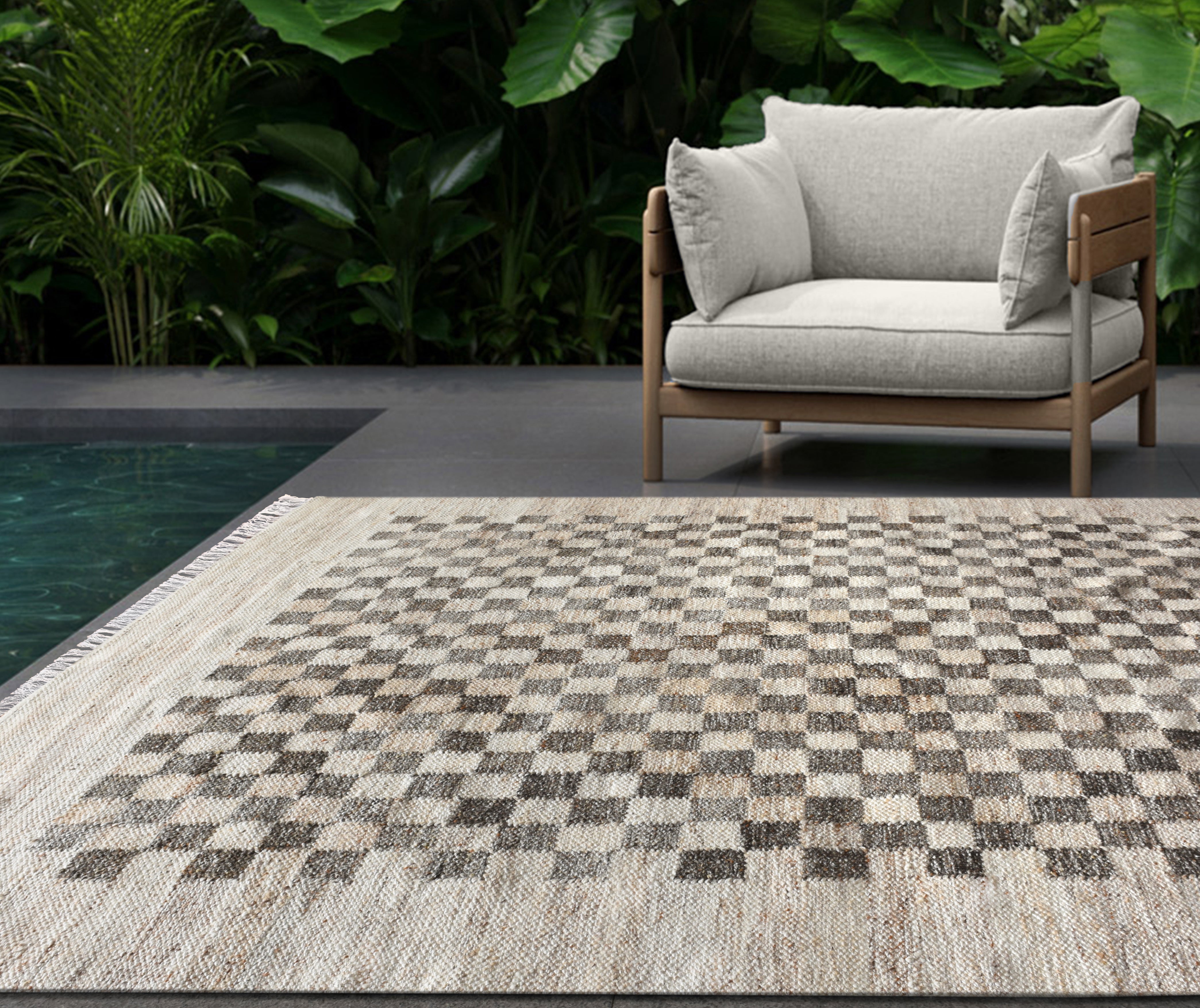 FENNEY RUG - BEIGE/GREY - PUNJA KELIM - PET – The Rug Republic